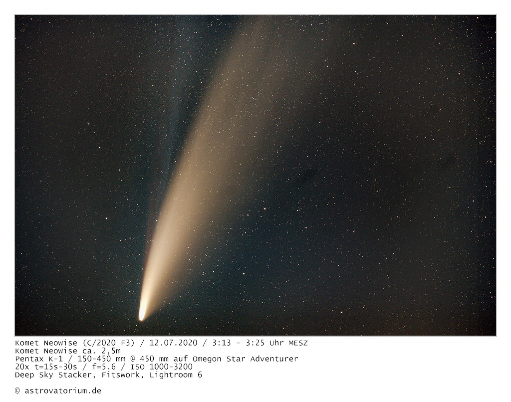 Komet C/2020 F3 Neowise mit Plasma- und Staubschweif / 12.07.2020 ...